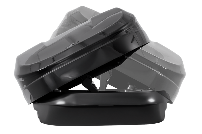 Coffre de toit, box Inter Pack Monsun PRO L, noir métallisé - UNITRAILER